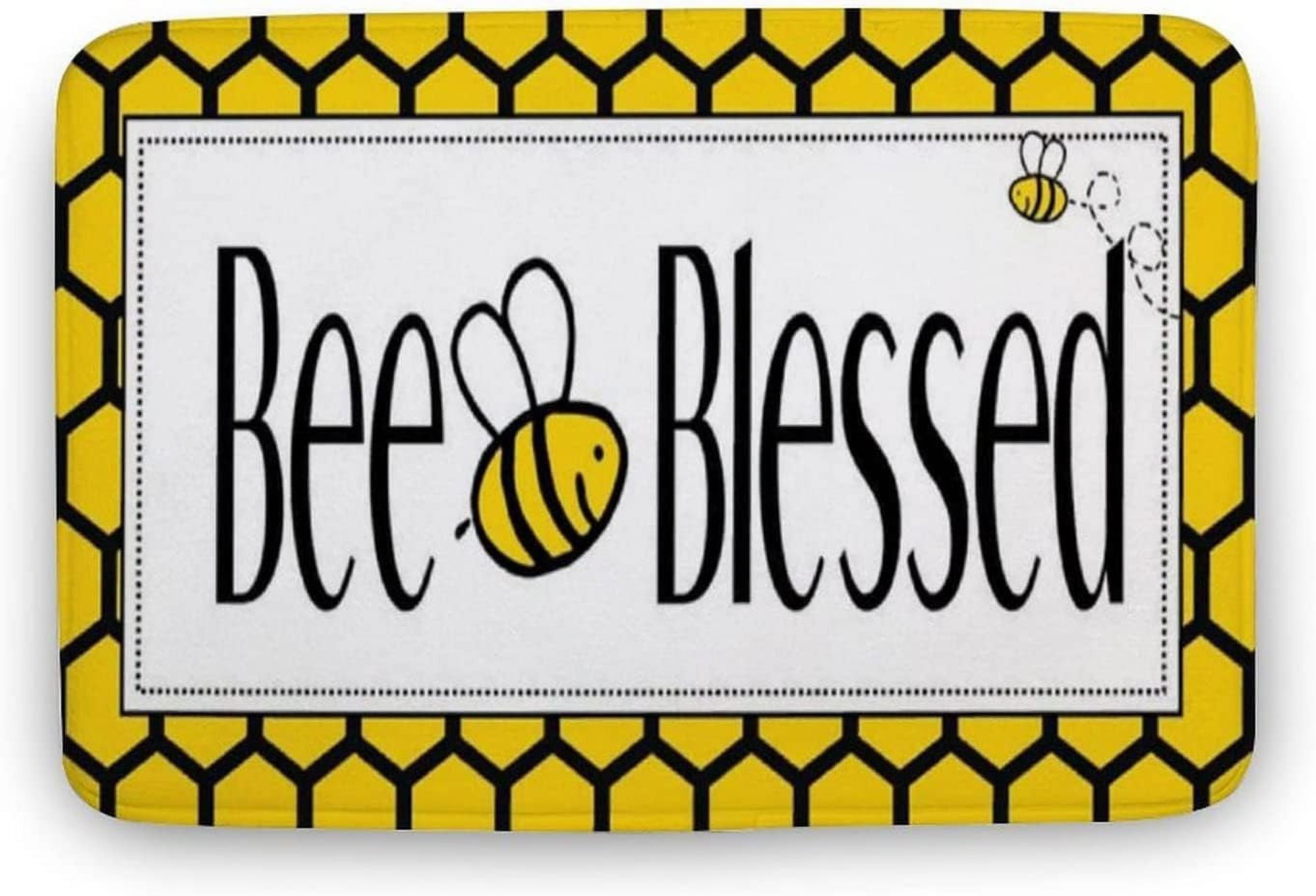 Bee Blessed - Bumble Bee Door Mat for Front Door Home Entrance Rugs ...