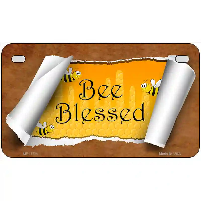 Bee Blessed Scroll Novelty License Plate 7" x 4" Motorcycle (MP ...