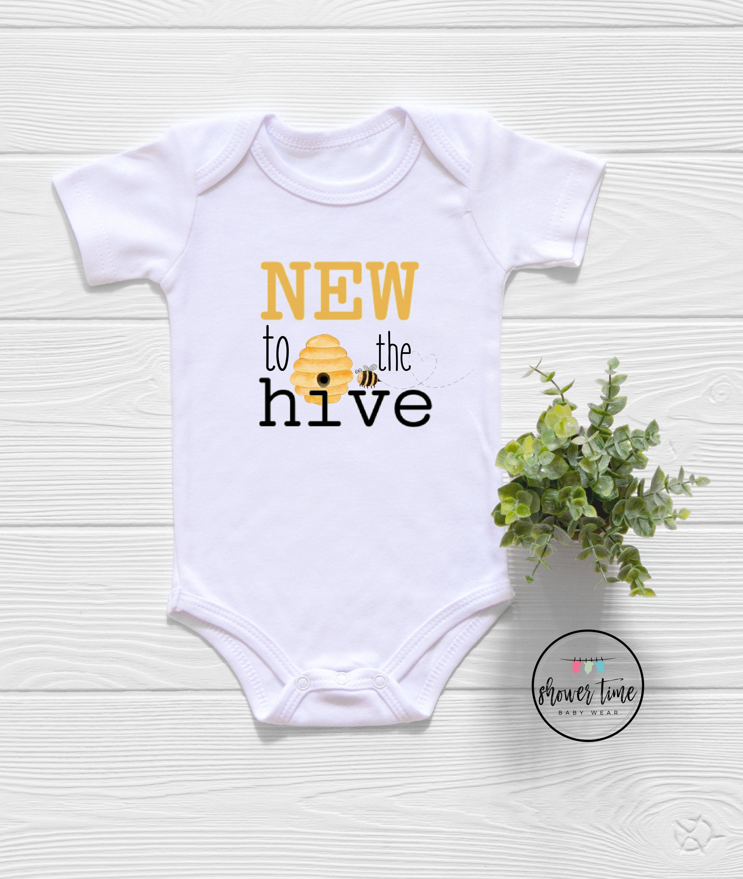 Bee Bodysuit, New To The Hive Bodysuit, New Baby Bodysuit, Bumble Bee Baby Shower Gift, Unisex ...
