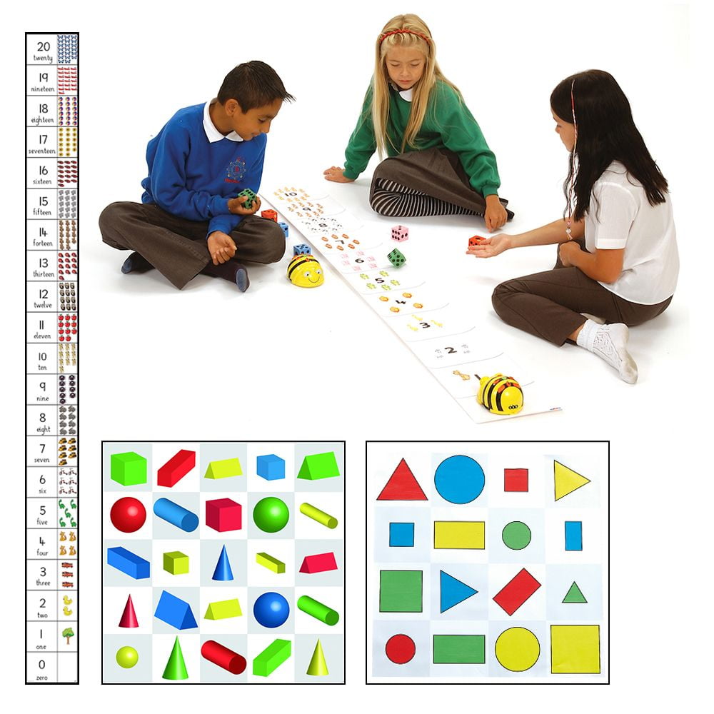 Bee-Bot & Blue-Bot Number Line Mat - 3D Shapes Mat - Shapes, Colour ...