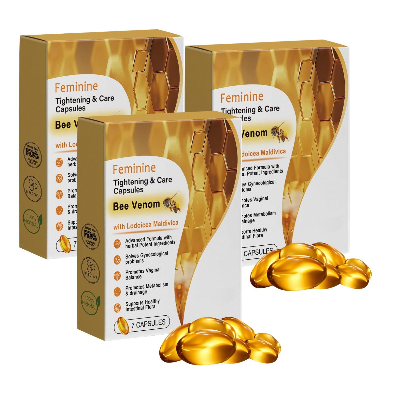 Bee Capsules, Instant Itching Stopper & Slimming, Capsules For Women ...