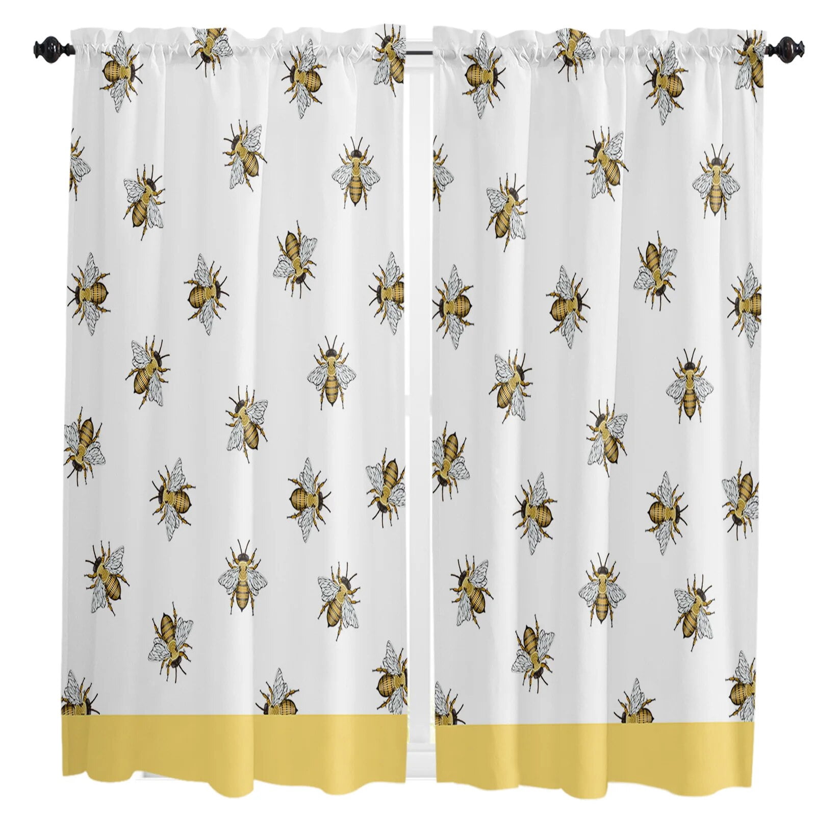 Bee Cartoon Curtain For Living Room Kids Bedroom Kitchen Window ...