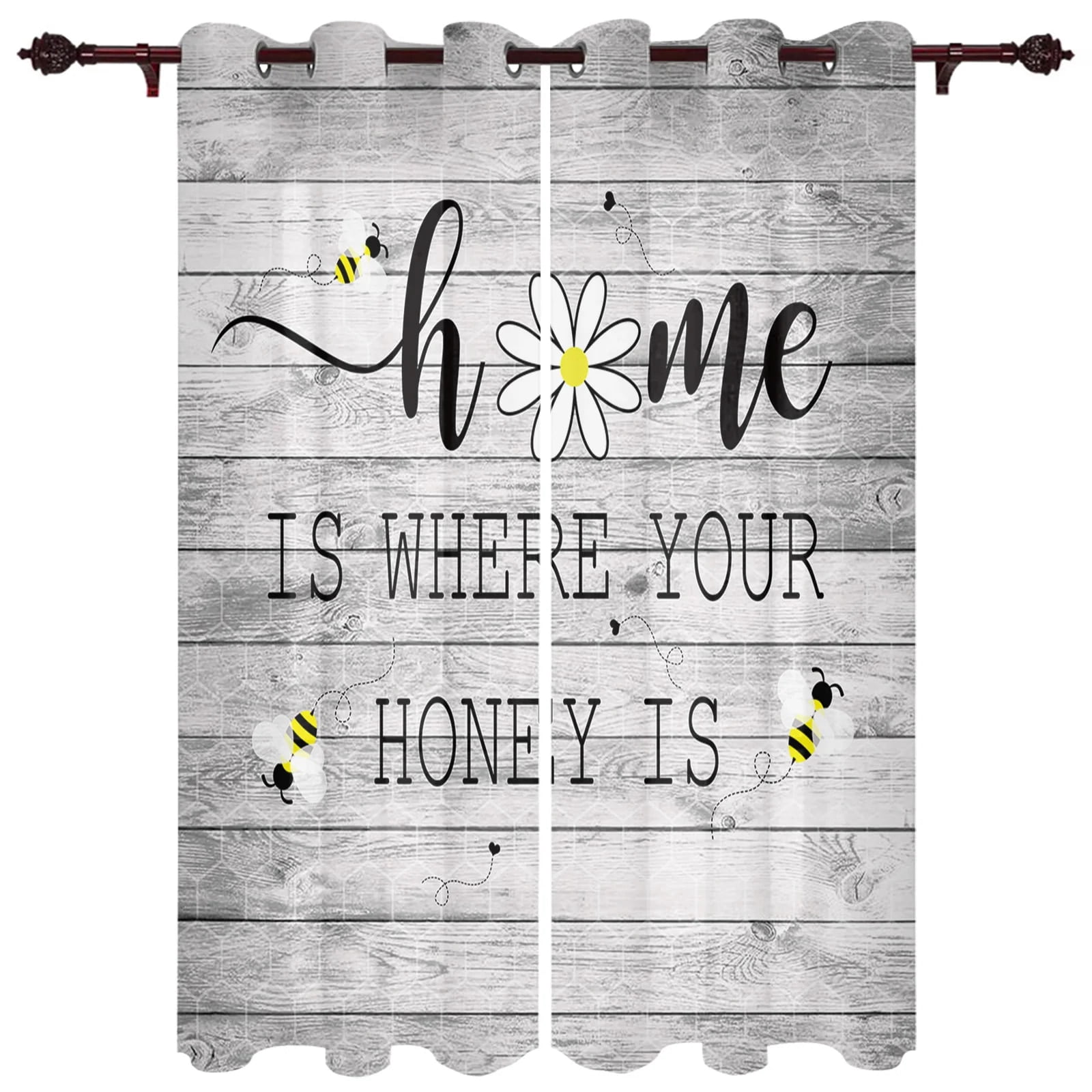 Bee Cartoon Window Curtains Home Decor Bedroom Window Treatments ...