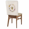 Bee Chair Back Covers Set of 8, Retro Insects Yellow Floral Wreath ...