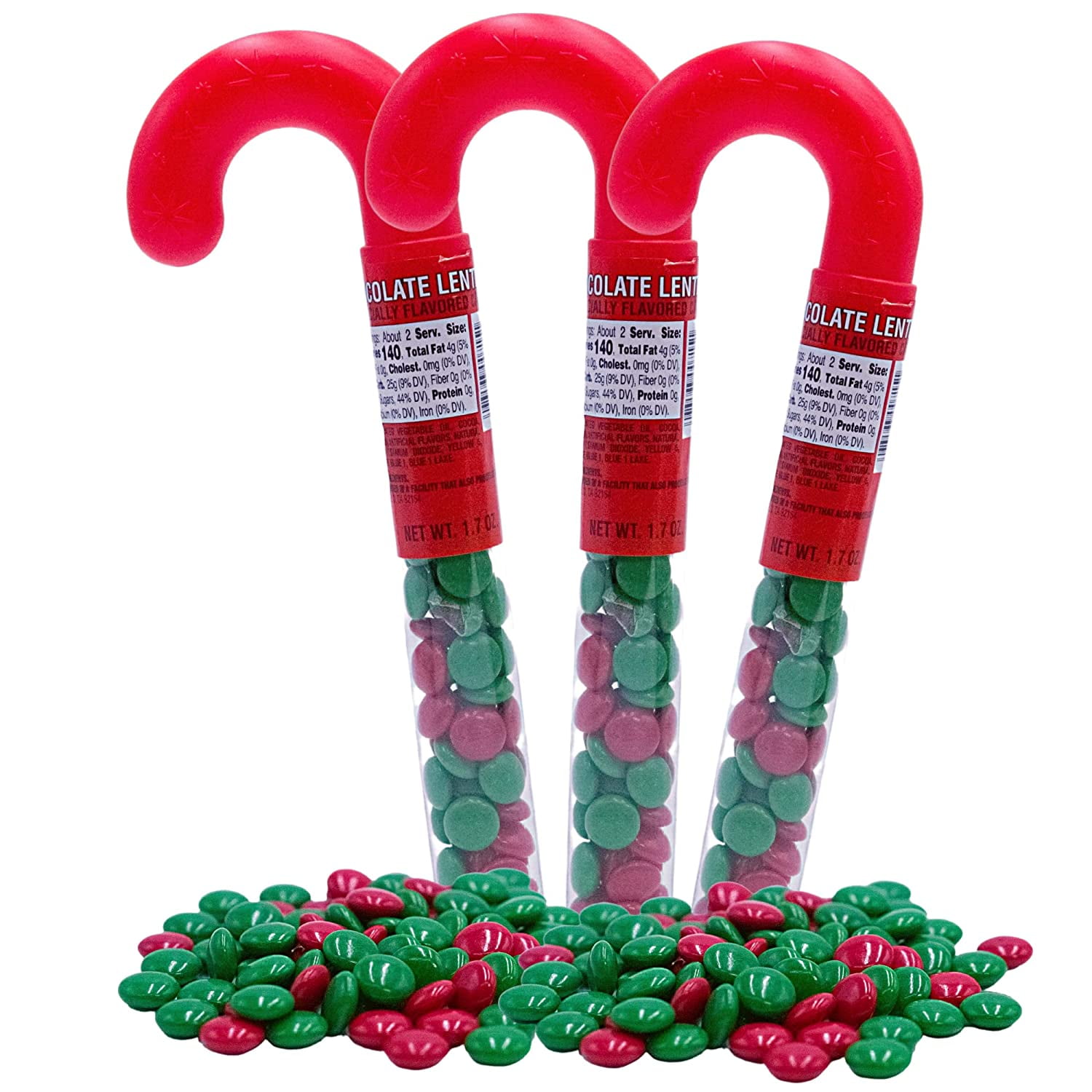 Bee Christmas Candy Cane Tube with Chocolate Lentils - Walmart.com