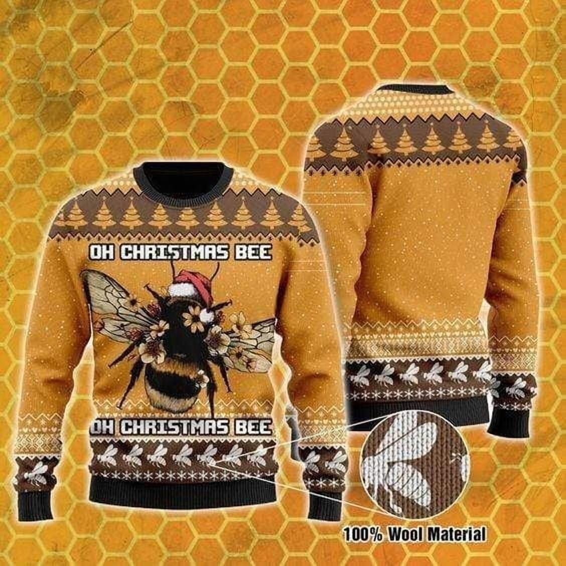 Bee Christmas Sweater Oh Christmas Bee Brown Sweater Bee Sweater ...