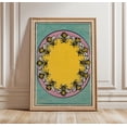 Bee Circle Pattern Poster Yellow Pink Retro Style Paper Wall Art ...