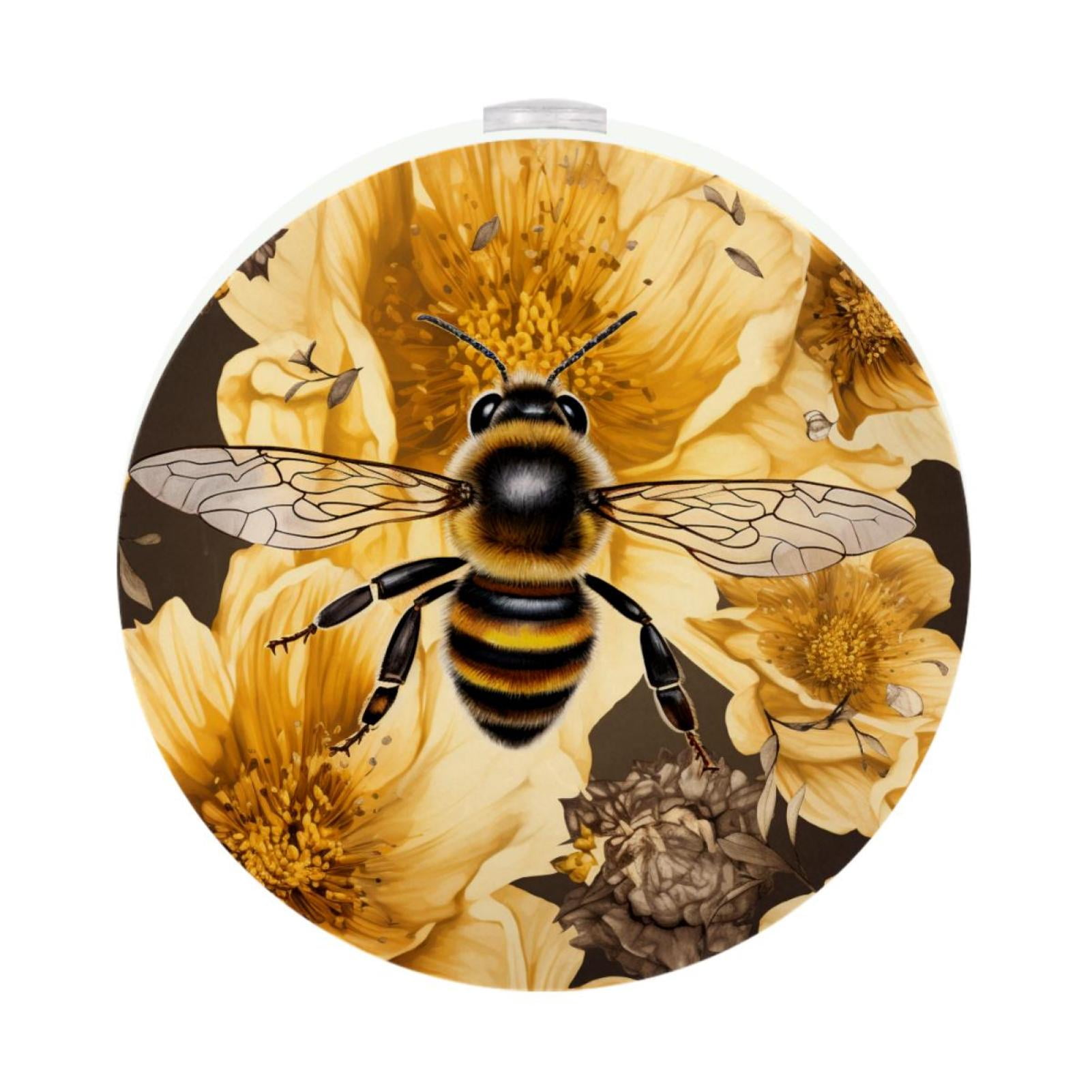 Bee Circular Night Light - 2 Pack LED Wall Light for Bedroom, Small ...