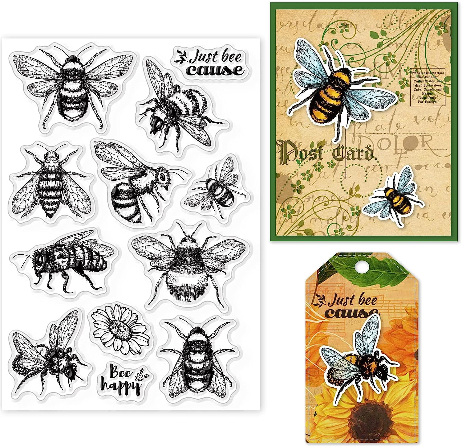 Bee Clear Stamps for DIY Scrapbooking Decor Bee Happy Greetings ...