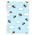 Bee Cloud Pattern A5 Notebook Refillable 60 Sheets Detachable Ring ...
