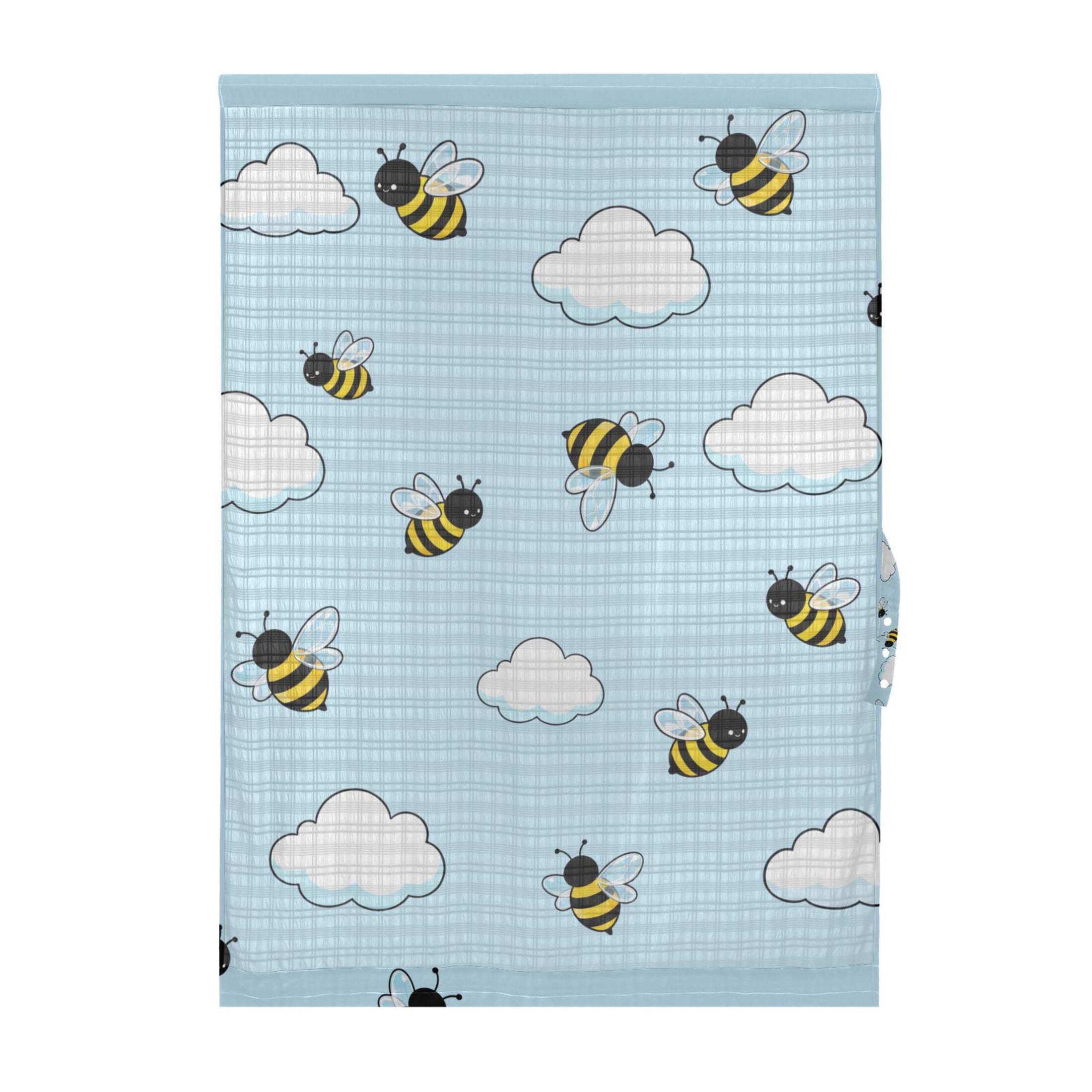 Bee Cloud Pattern Door Curtain Sheer Privacy Light Filtering Window ...