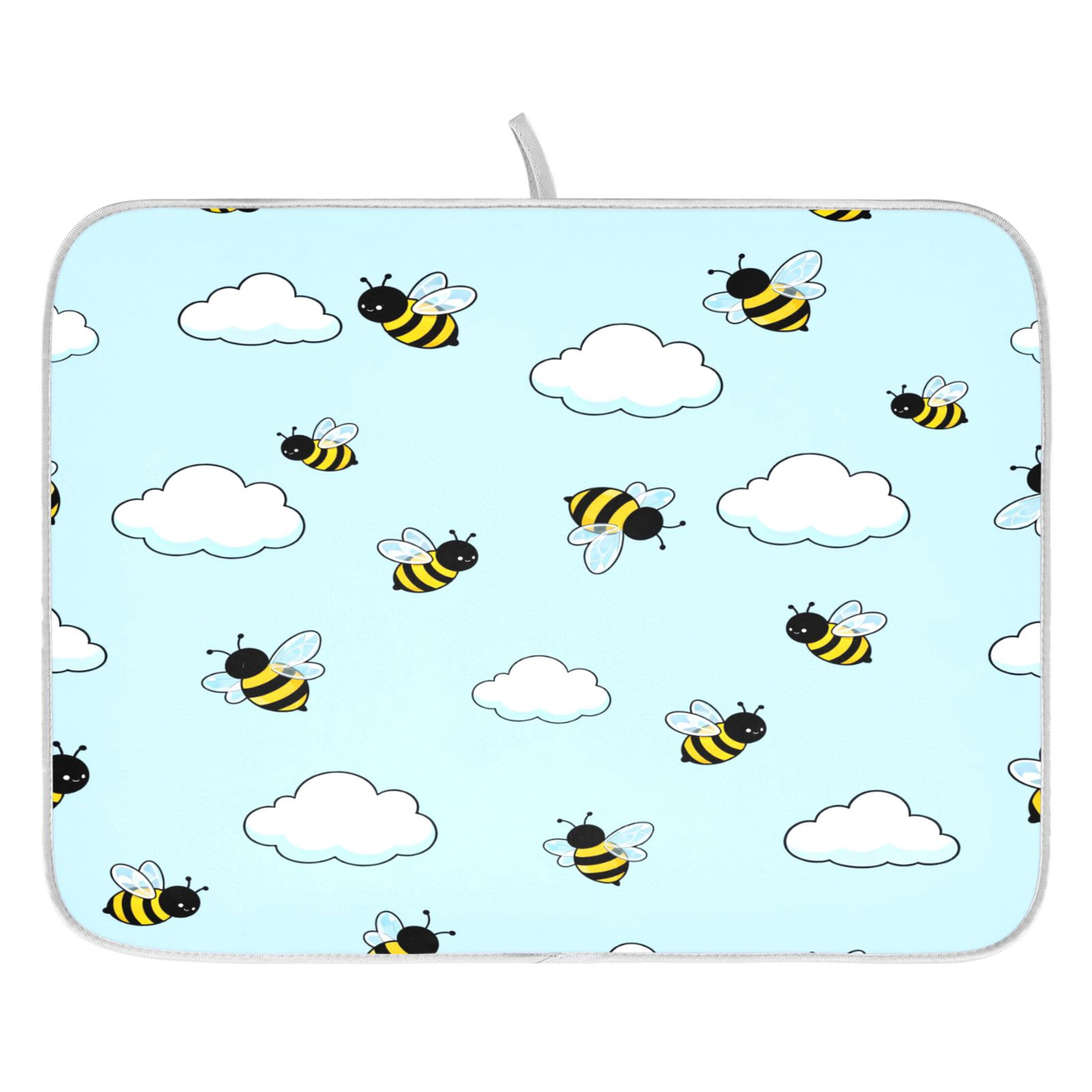 Bee Cloud Pattern Drying Dish Mat Quick Drying Absorbent Soft Durable ...