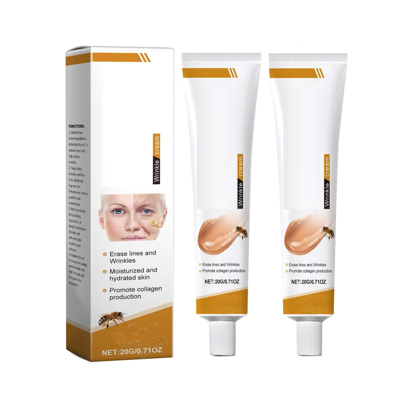 Bee Cream, Wrinkle Removal Cream-Firming, 5 Inch Moisturizer,Soothing ...