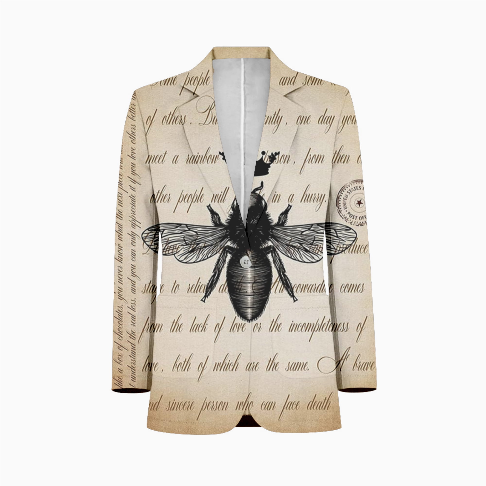 Bee Crown Retro Mens Suits Shawl Collar Slim Fit Suit Mens Groom Jacket ...