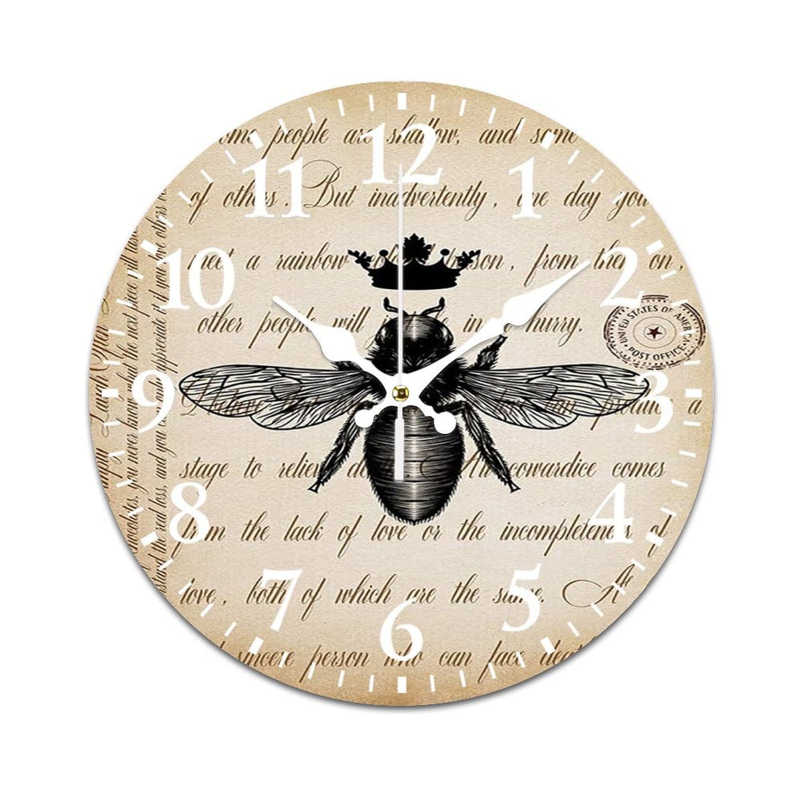 Bee Crown Retro Wall Clock Modern Design Clocks Wall Hanging Home ...