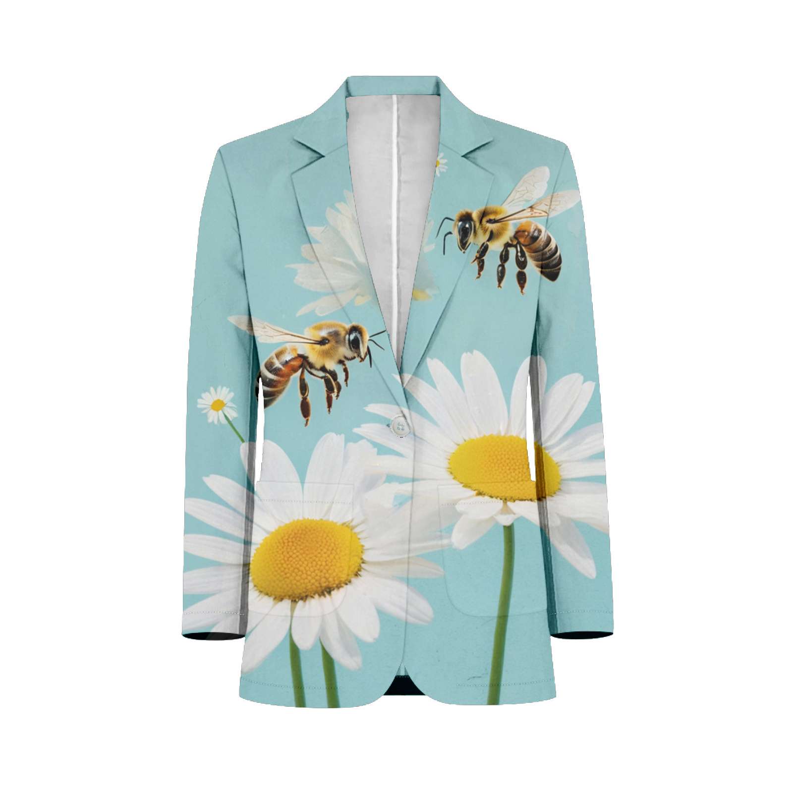 Bee & Daisies Art Print Men's Suit Blazer Casual Party Wear Slim Fit ...