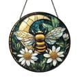 Bee and Daisy Crescent Moon Stained Glass Suncatcher Window Hanging ...