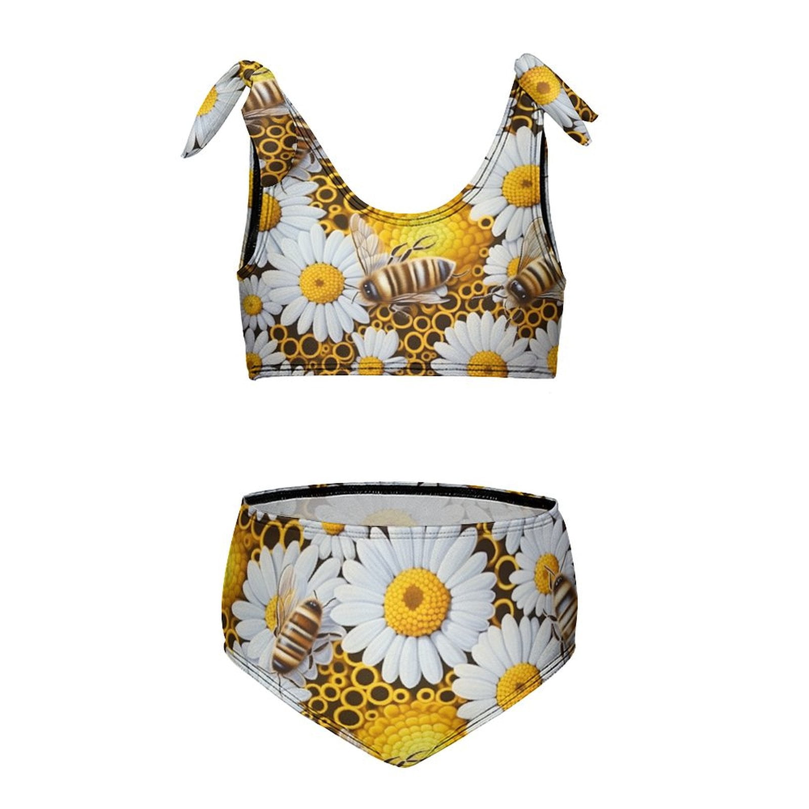Bee Daisy Flower Girl's 2 Piece Bikini Set Beach Sport Swimsuit ...