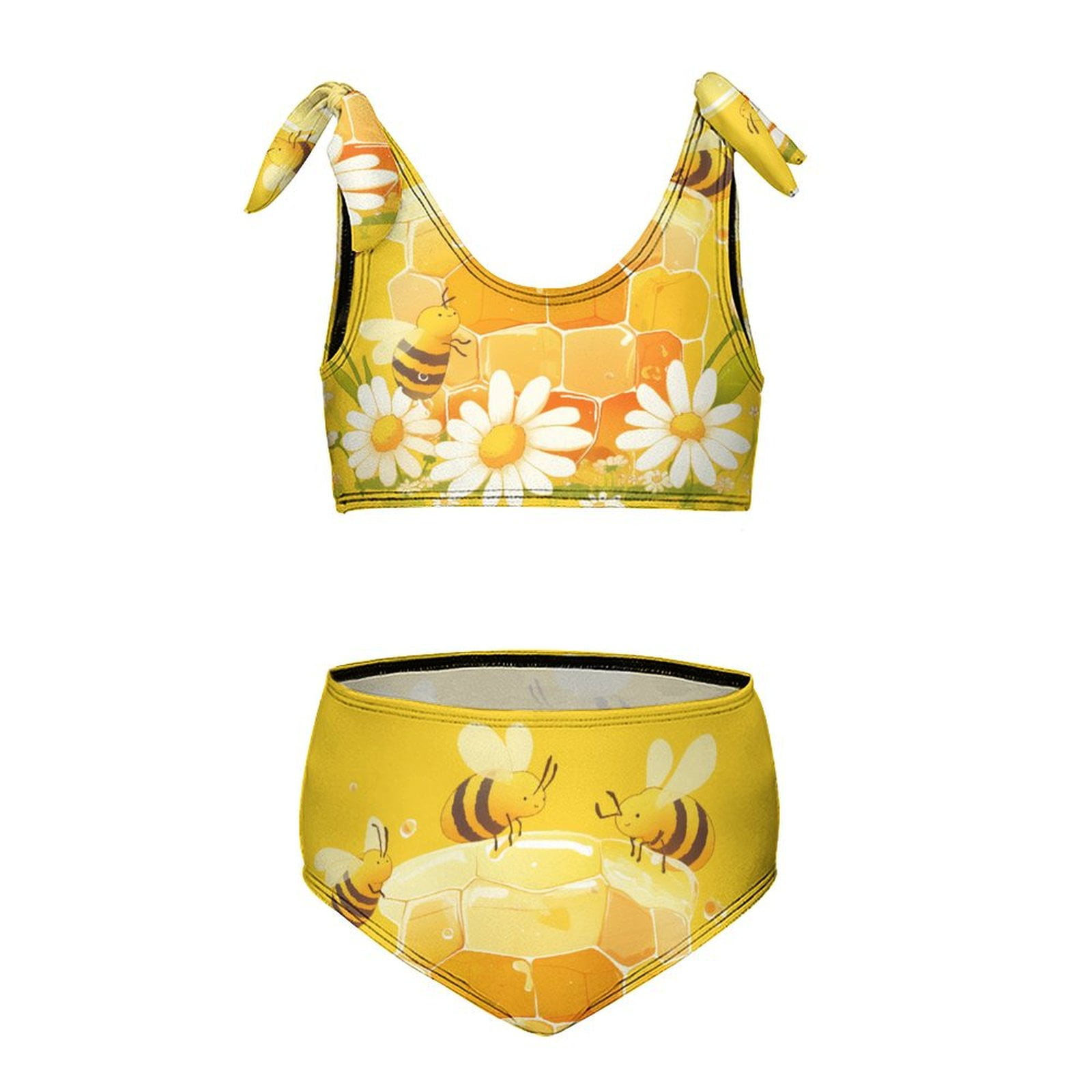Bee Daisy Flower Girl's 2 Piece Bikini Set Beach Sport Swimsuit Swimwear 6-7Y（110cm） - Walmart.com