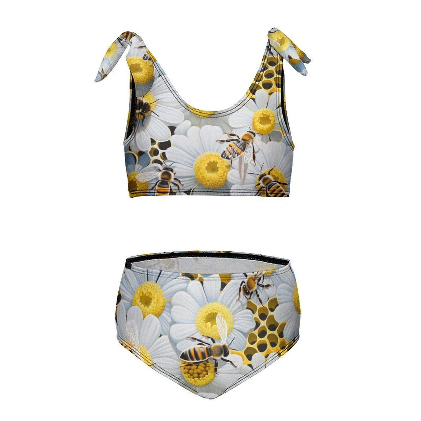 Bee Daisy Flower Girl's 2 Piece Bikini Set Beach Sport Swimsuit Swimwear 6-7Y（110cm） - Walmart.com
