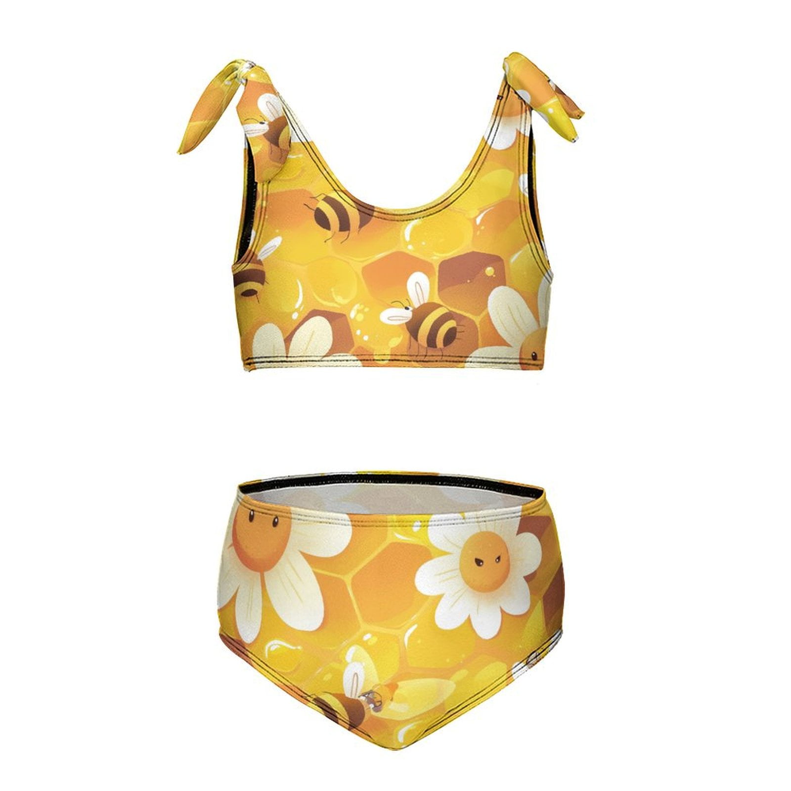 Bee Daisy Flower Girl's 2 Piece Bikini Set Beach Sport Swimsuit Swimwear 6-7Y（110cm） - Walmart.com