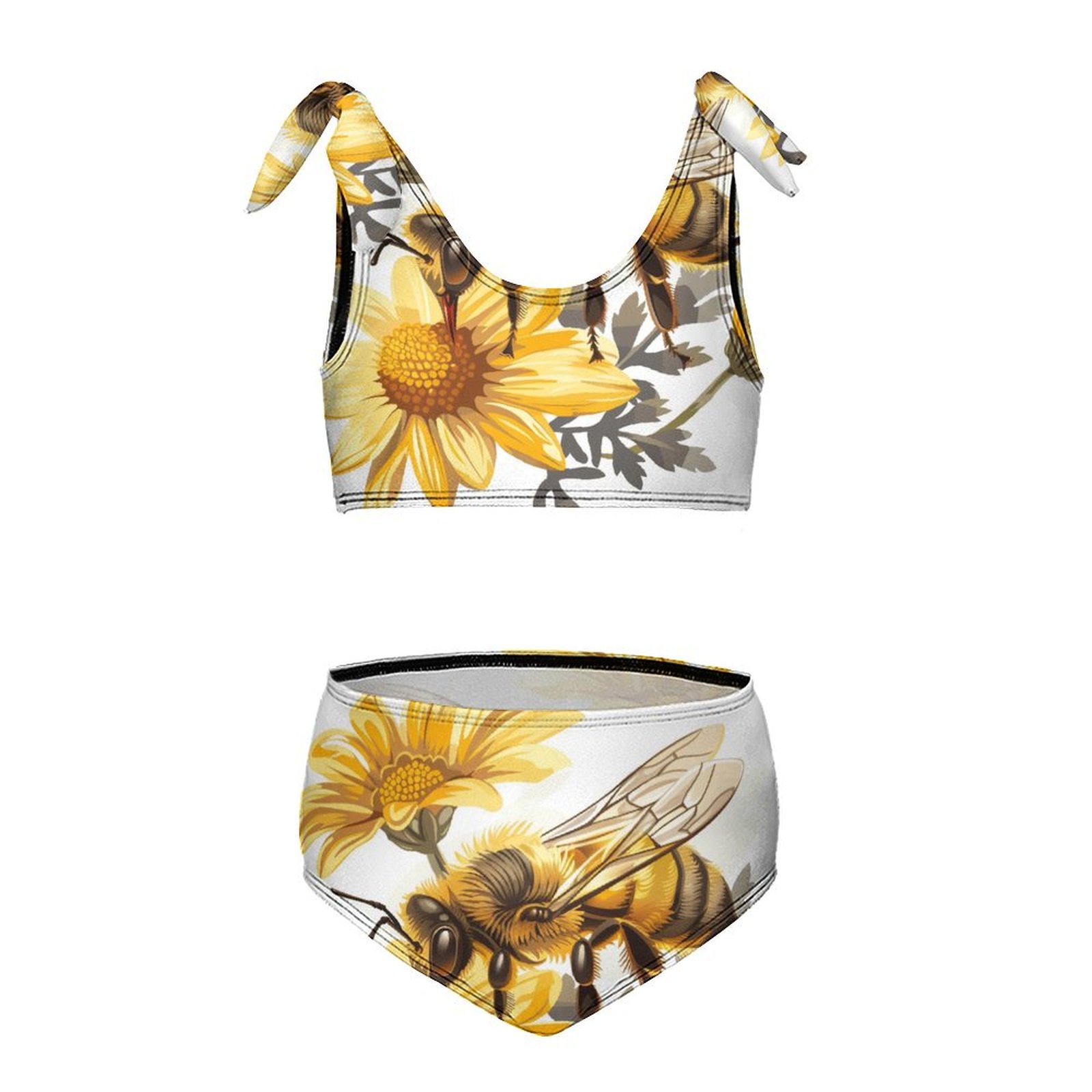 Bee Daisy Flower Girl's 2 Piece Bikini Set Beach Sport Swimsuit ...