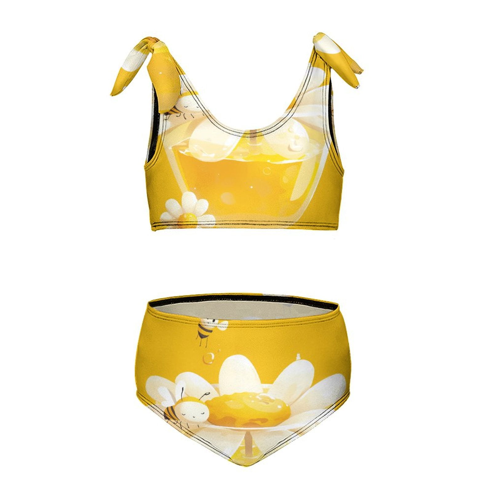 Bee Daisy Flower Girl's 2 Piece Bikini Set Beach Sport Swimsuit Swimwear 7-9Y（120cm） - Walmart.com