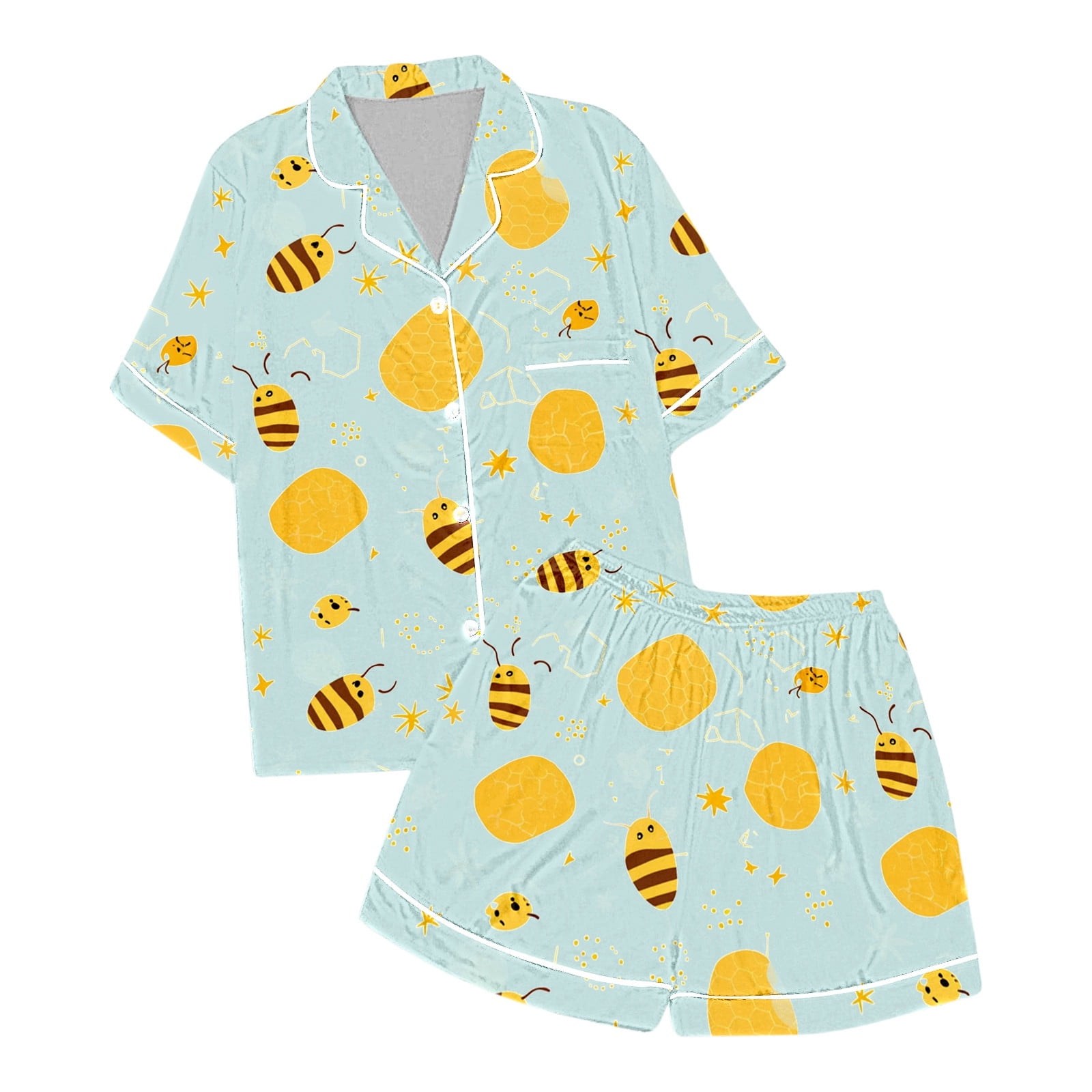 Bee Day Girls' Sleepwear Pjs for Girls Button Closure Summer Sleepwear ...