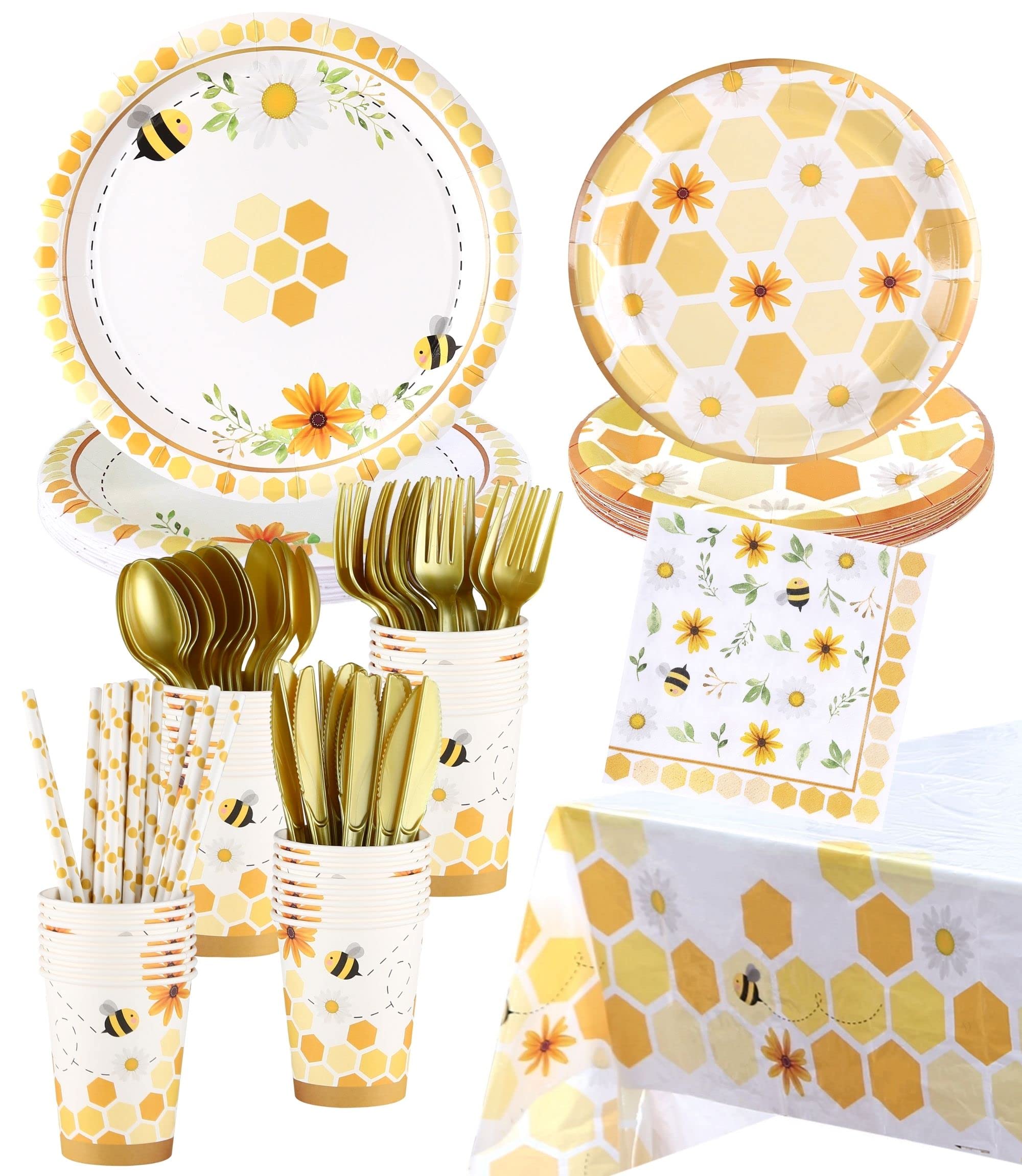 Bee DecorationsUMRT - Serves 16 - Bee Plates and Supplies Cups Bee ...