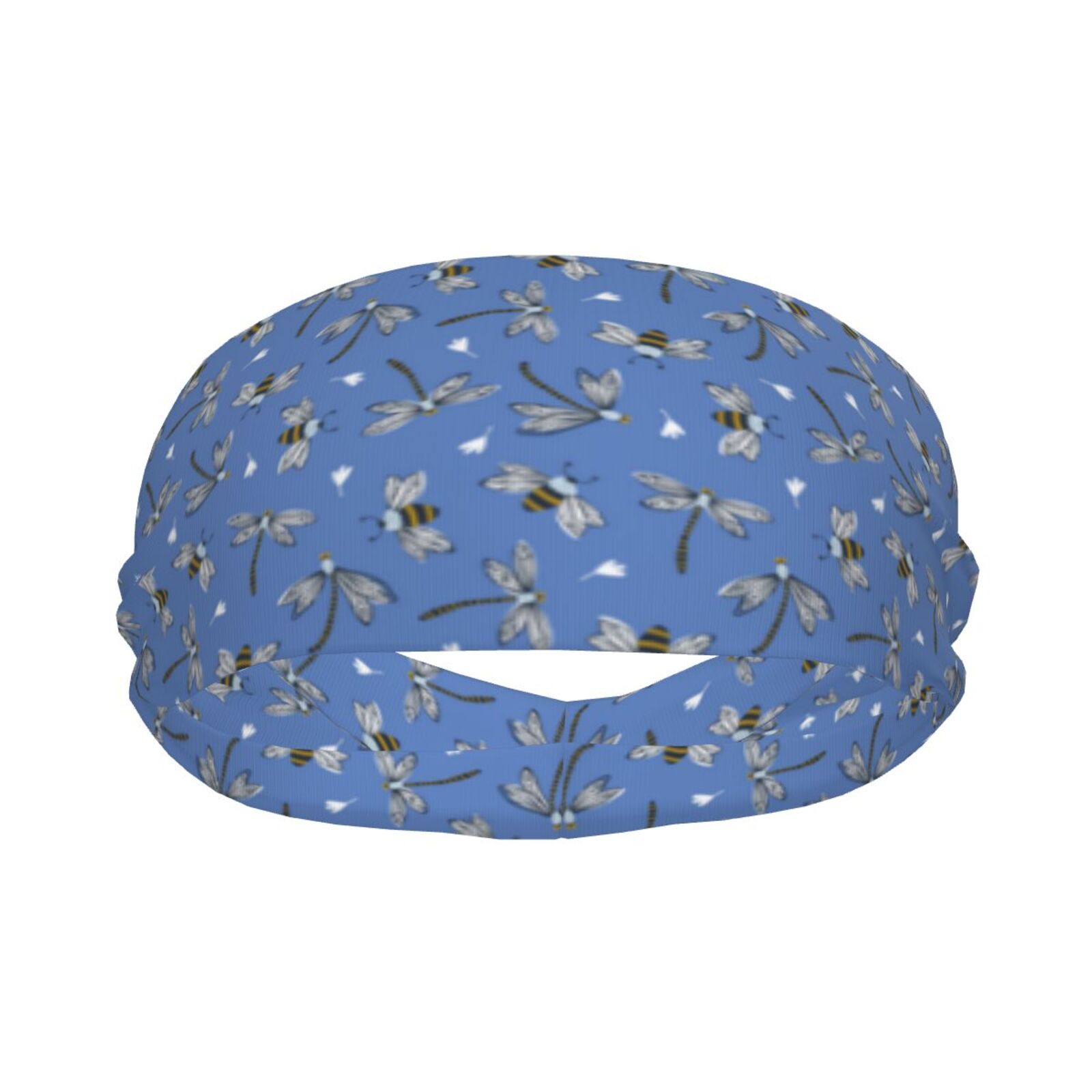 Bee Dragonfly Blue Sweat Bands Headbands for Women Men - Moisture ...