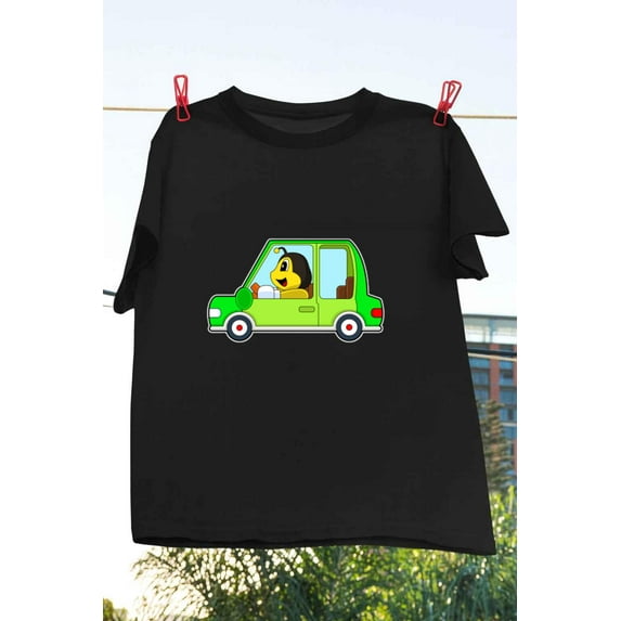 Bee Driving Funny Cartoon Insect Car Illustration Graphic T-Shirt up to ...