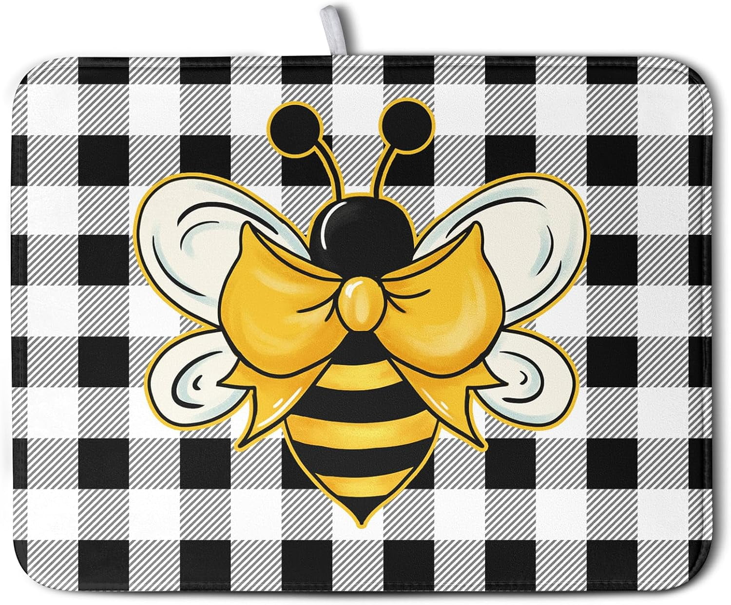 Bee Drying Mats for Kitchen Counter 18×24 Inch Black and White Buffalo ...
