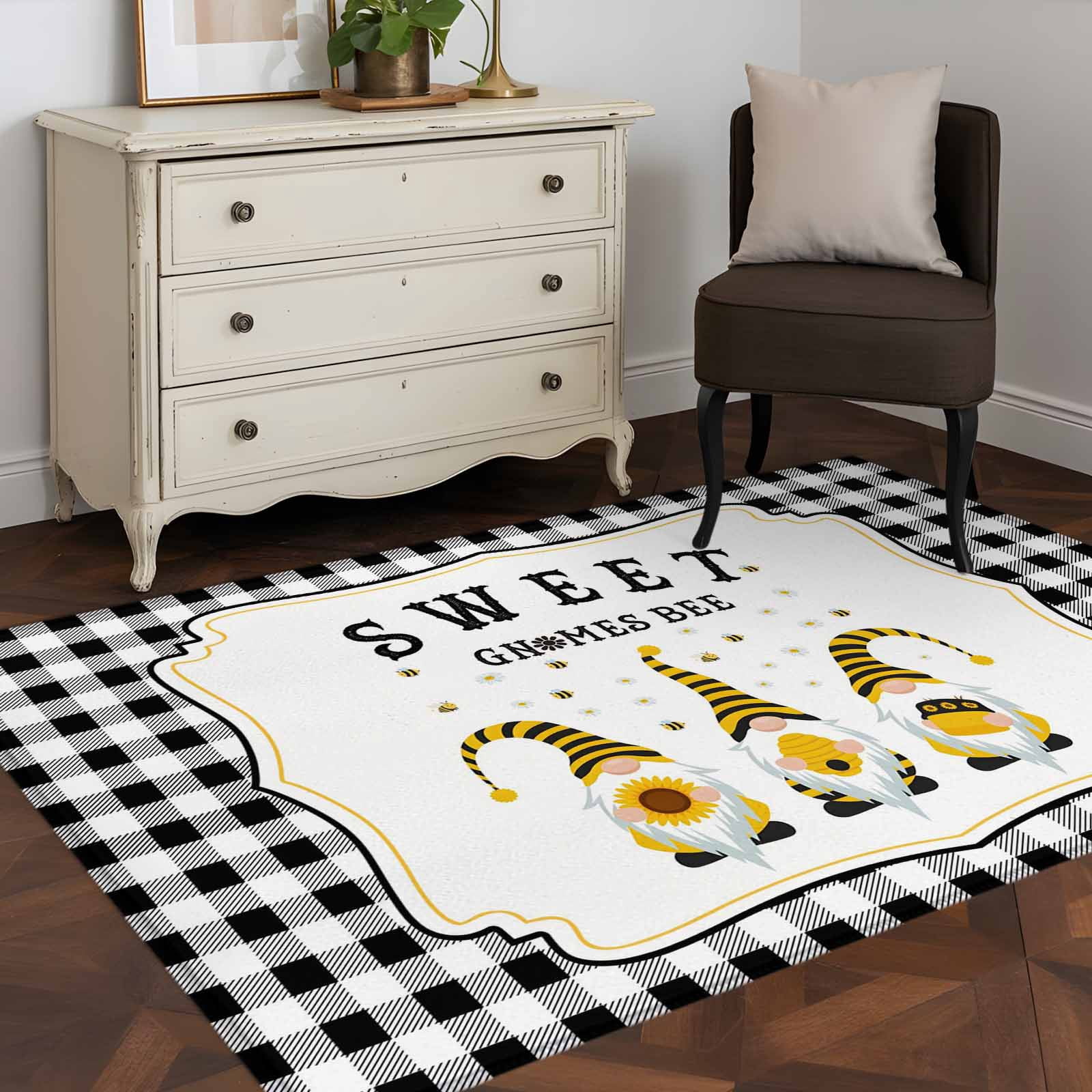 Bee Dwarf 4x6 Rug for Dining Table for 4 People Under Table, Sweet ...