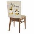Bee Dwarf Chair Back Covers Set of 8, White Daisy Flower Honey Happy ...