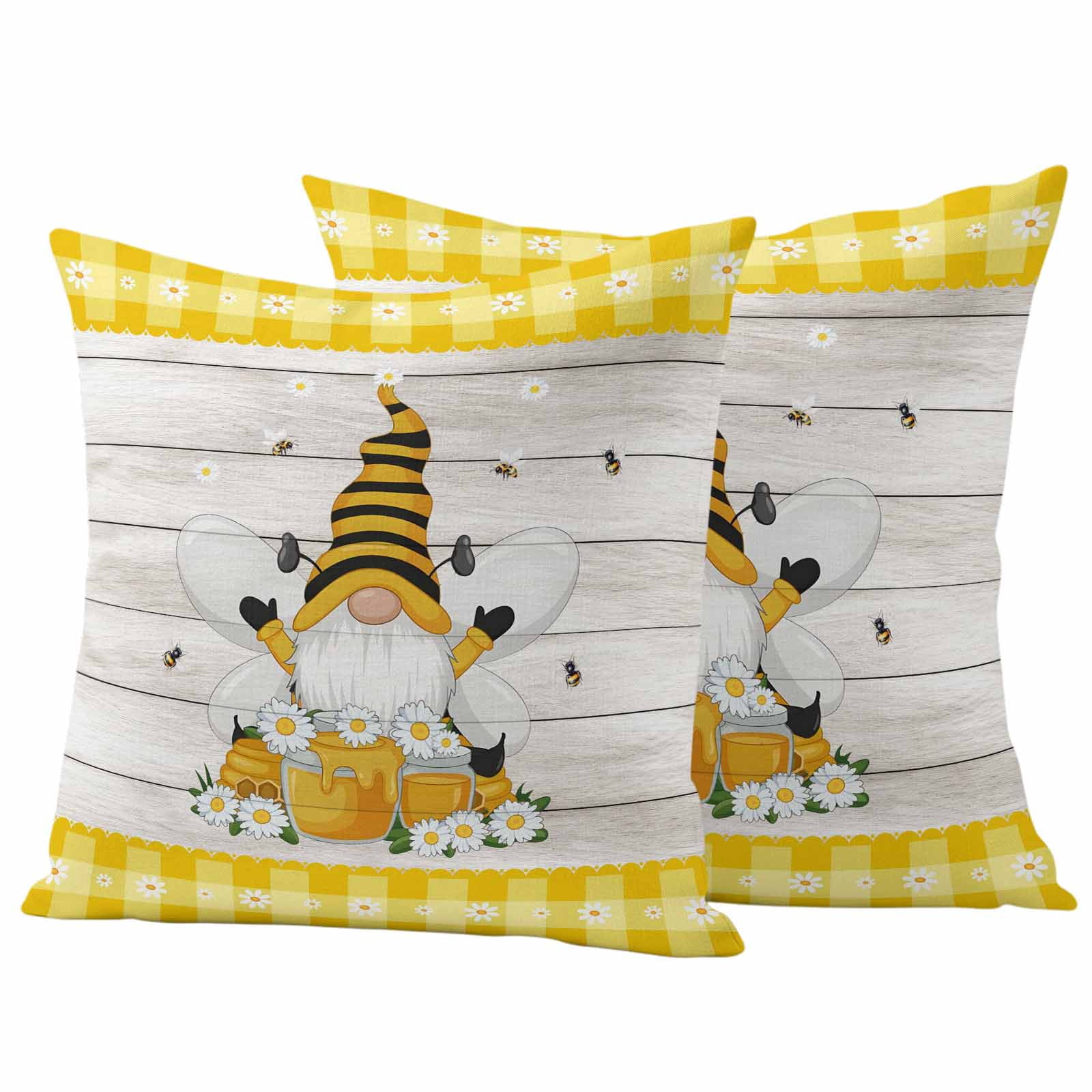 Bee Dwarfs Outdoor Waterproof Throw Pillow Covers Set of 2, 26"x26 ...