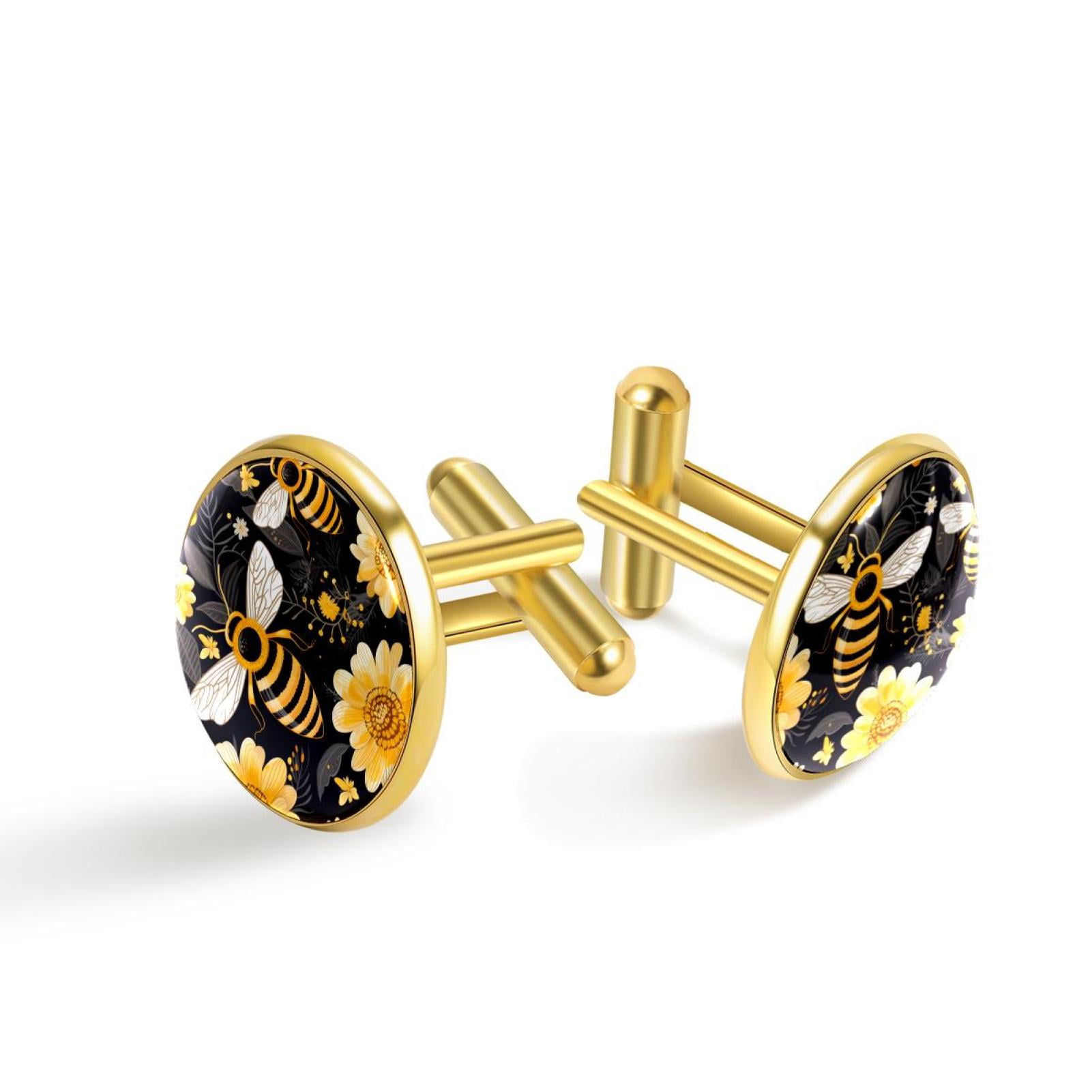 Bee Elegant Stainless Steel Men's Cufflinks Set for Formal Attire ...