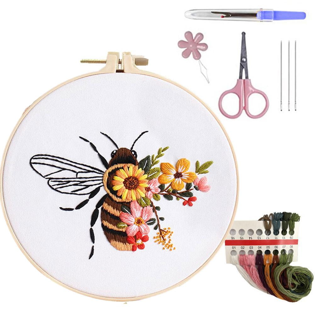 Bee Embroidery Kit for Beginners,Bees Patterns Embroidery Starter Kit ...
