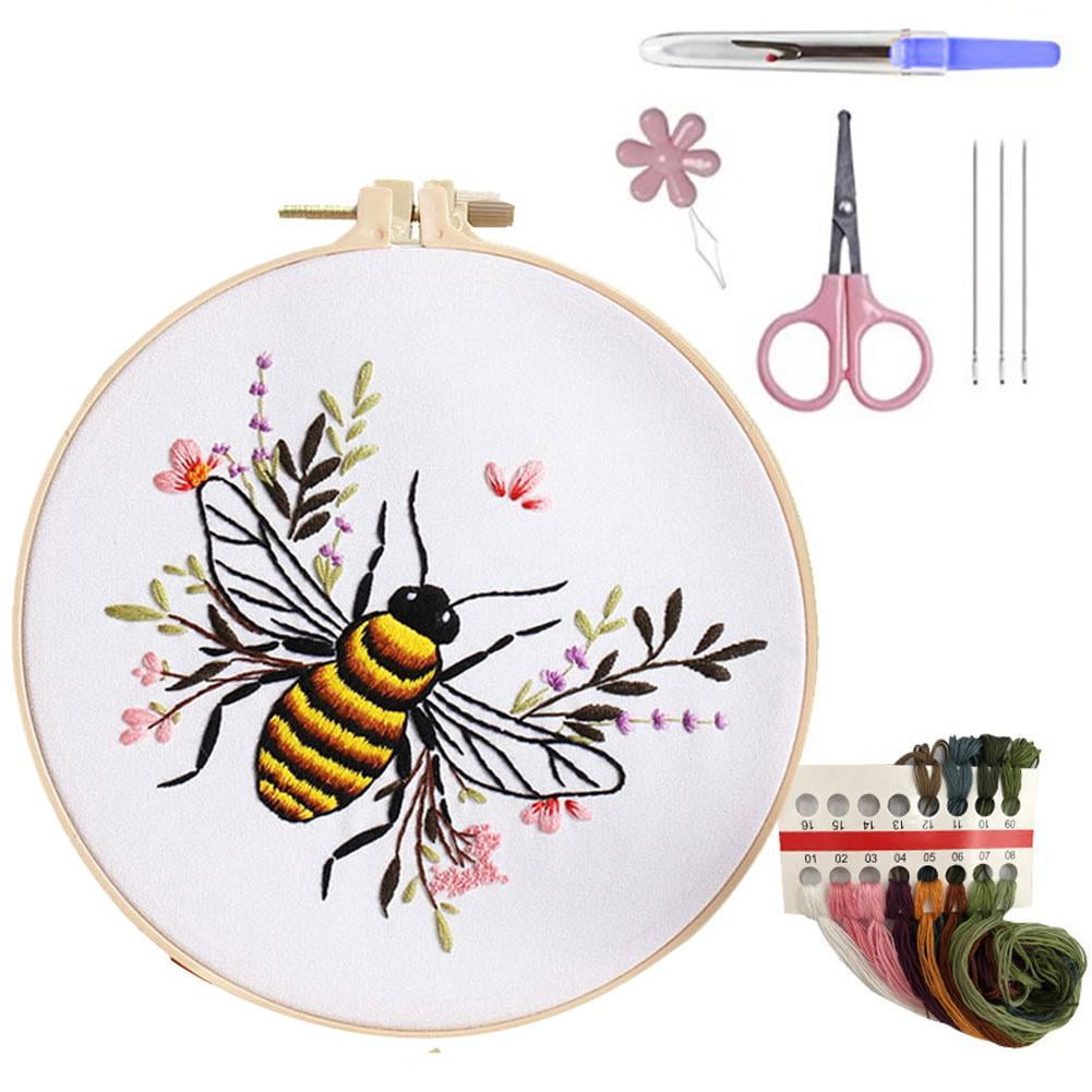 Bee Embroidery Kit for Beginners,Bees Patterns Embroidery Starter Kit ...