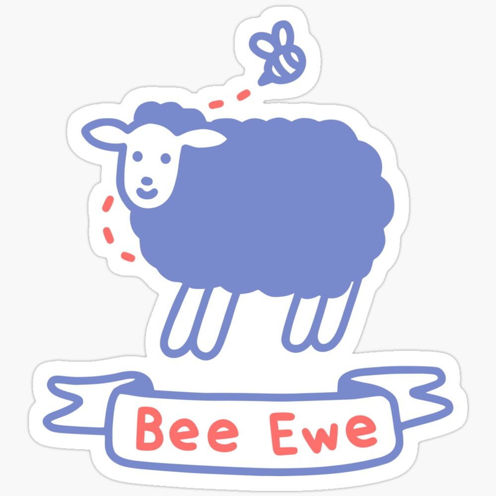 Bee Ewe Sticker Phone Decal Water Bottle Stickers Car Decals, Laptop ...