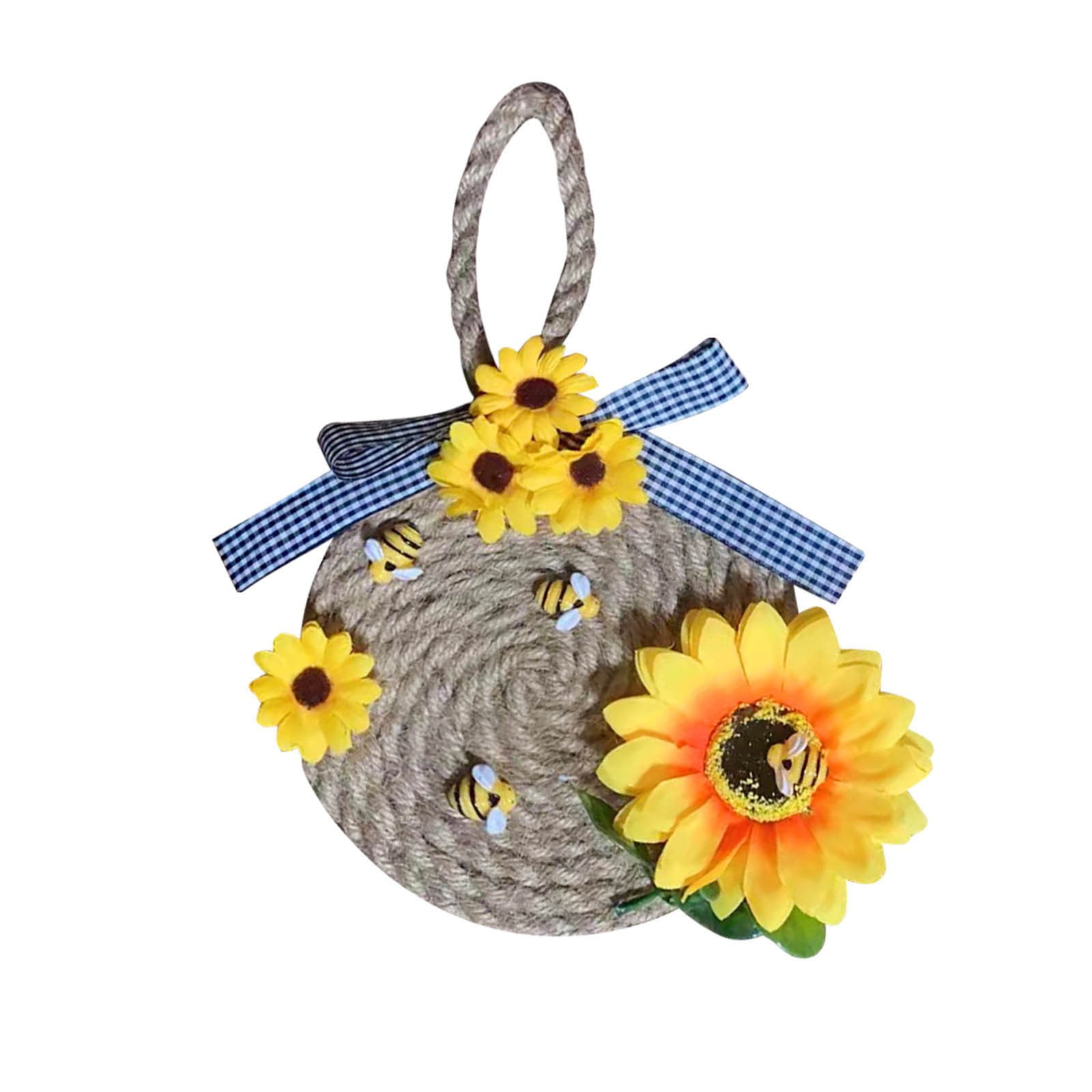 Savings Bee Festival Artificial Sunflower Wreath Flower Wreath Hemp ...