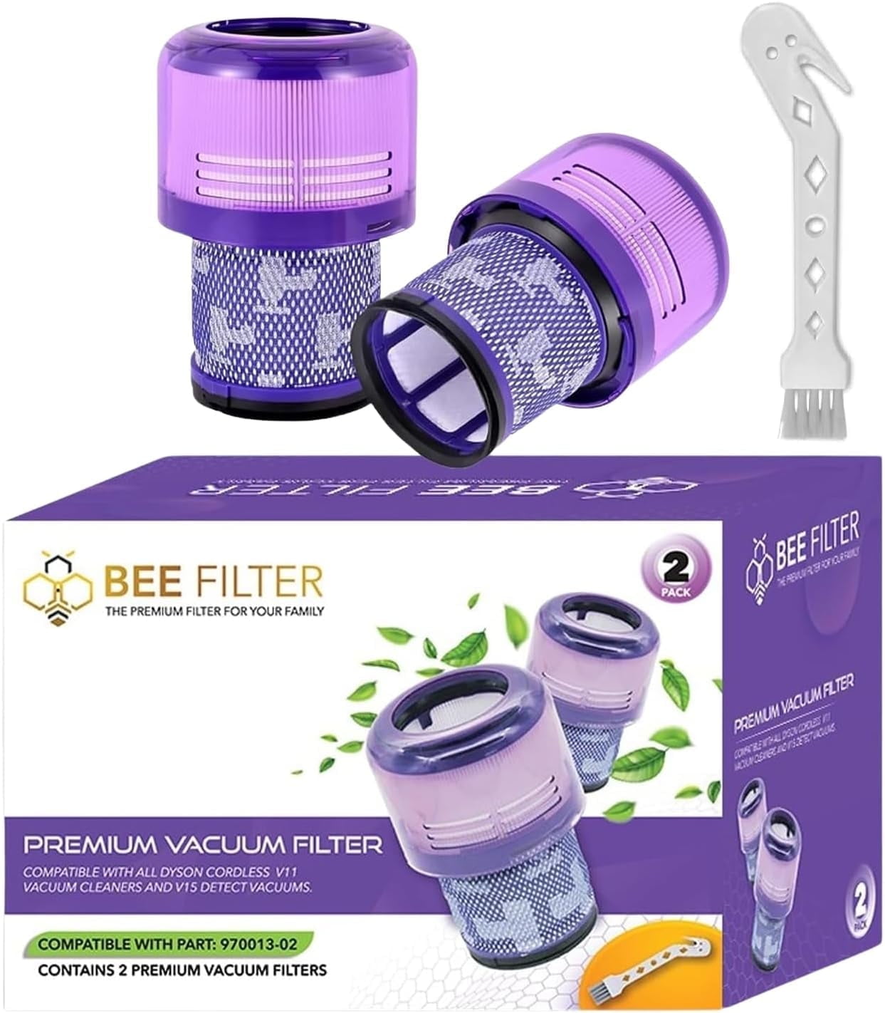 Bee Filter 2-Pack Purple Premium True HEPA Replacement Filters ...