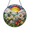 Bee Floral Stained Glass Style Window Suncatcher – Cottage Decor1601 ...