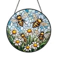 Bee Floral Window Decor – Stained Glass Style Hanging Art - Walmart.com
