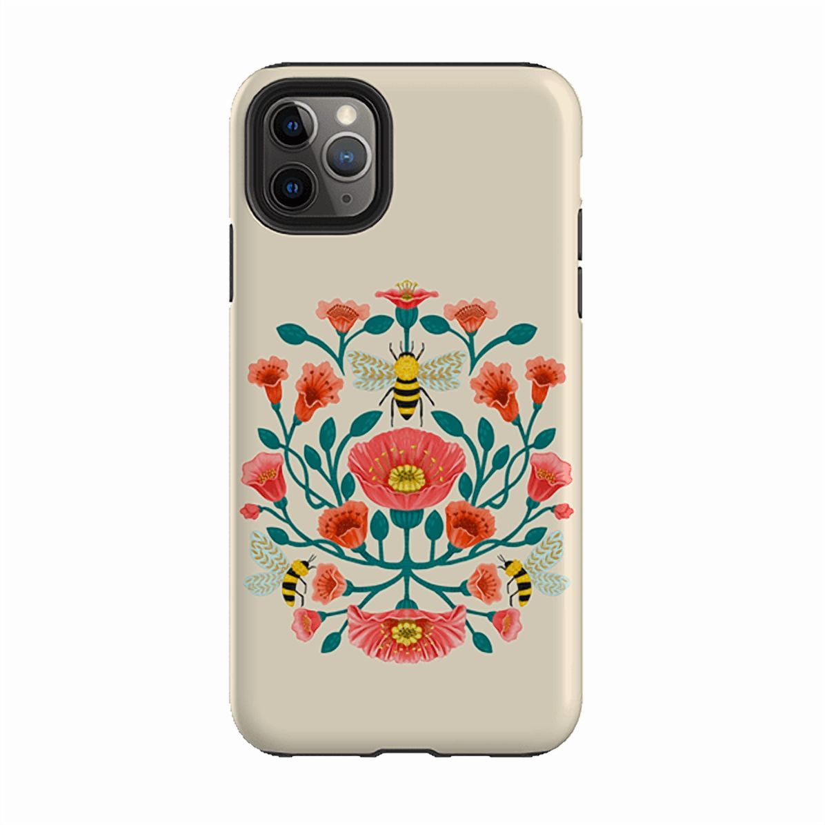 Bee Floral by Nina Pace Nature Phone Case for iPhone 16 15 14 13 12 11 ...
