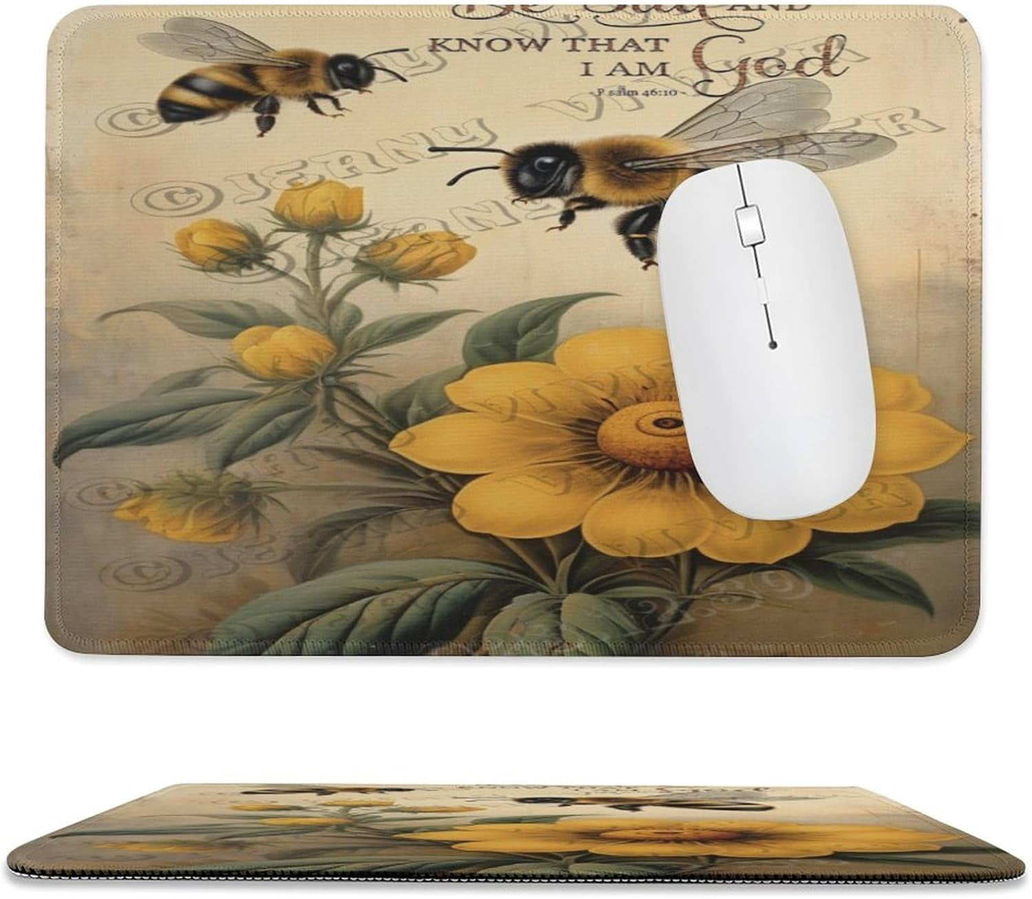 Bee & Flower Be Still and Know That I Am God Mouse Pad - Studio Series ...