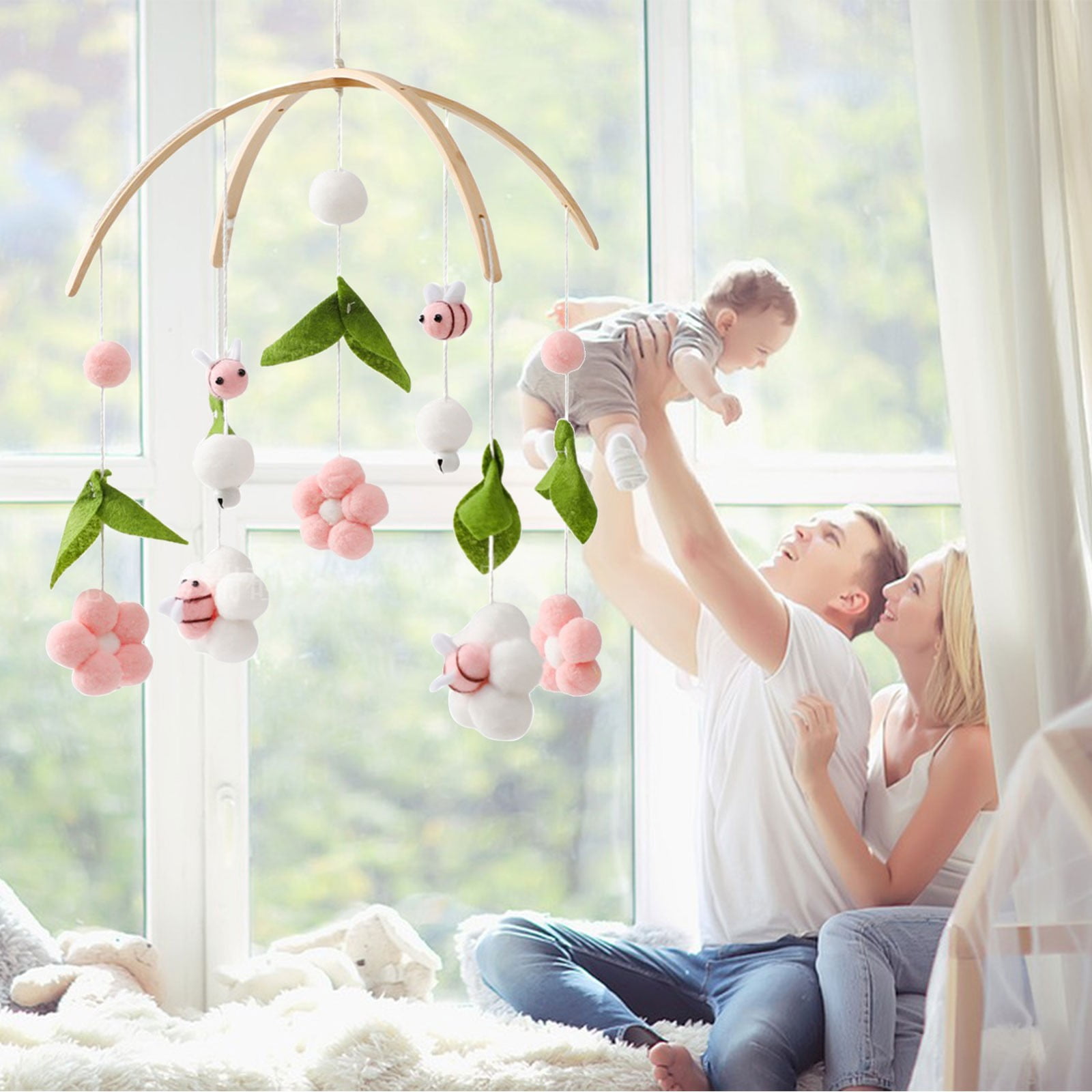 Bee Flower Handmade Woven Bed Bell Baby Bed Bee Bed Bell Children's ...