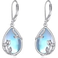 Bee/Flower/Hummingbird Bird Moonstone Earrings 925 Sterling Silver ...