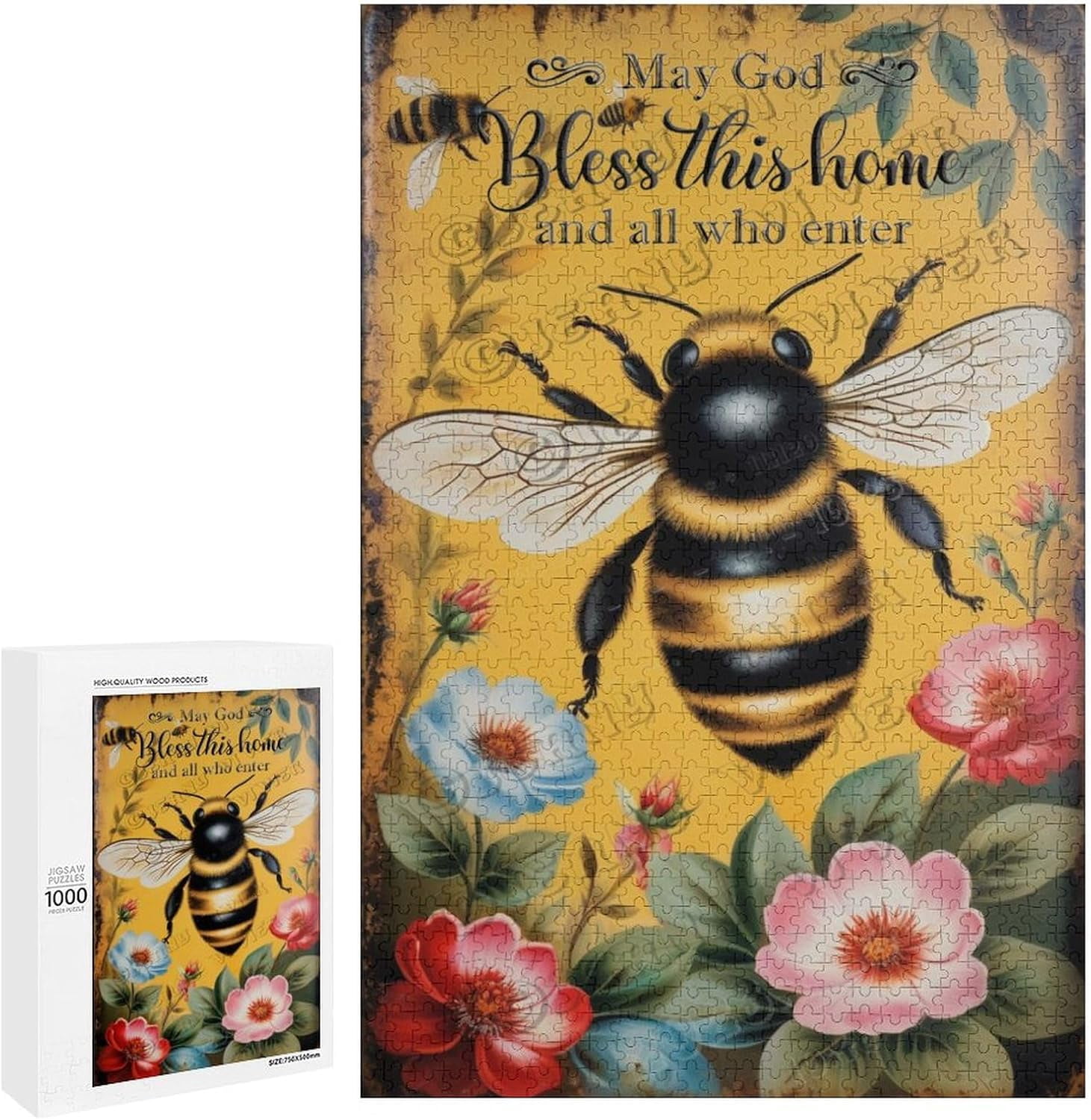 Bee & Flower May God Bless This Home and All Who Enter 1000 Piece ...