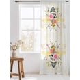 Bee Flower Sheer Curtains 108 Inch Long 1 Panel Watercolor Floral ...