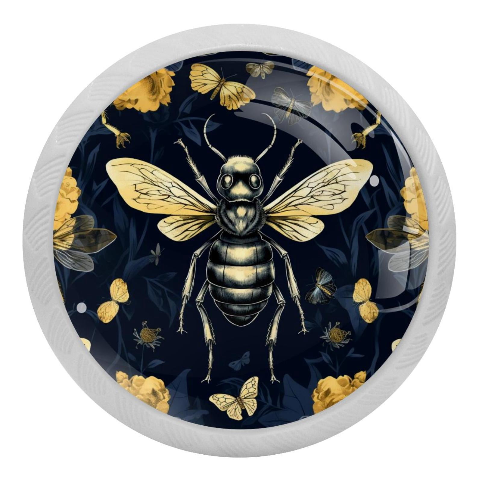 Bee Fluorescent Drawer Pulls: Round 4-Pack - Glow-in-the-Dark Knobs for ...
